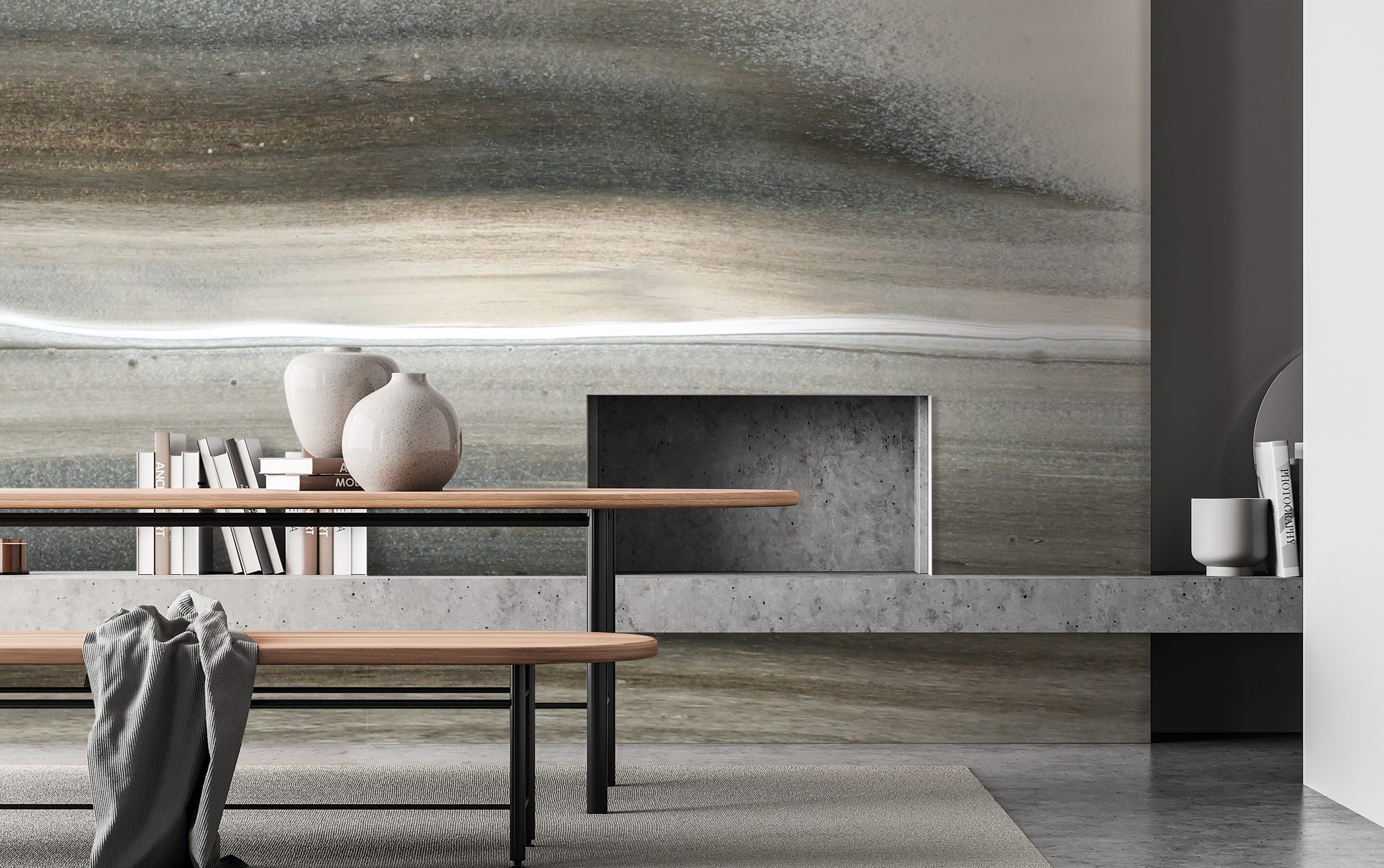 marble effect sandstone wall paper | Staab Decor